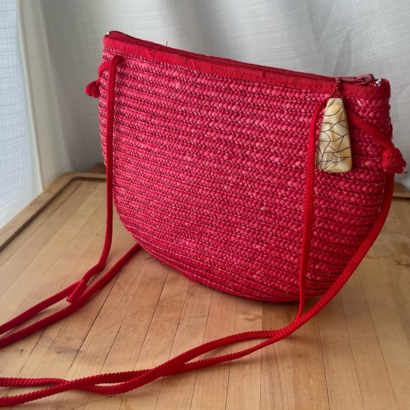 Bags | Vintage Red Grass Purse | Poshmark